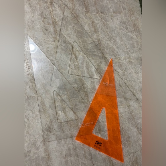 Other | Ke Doric F Orange And Clear Triangular Rulers | Poshmark